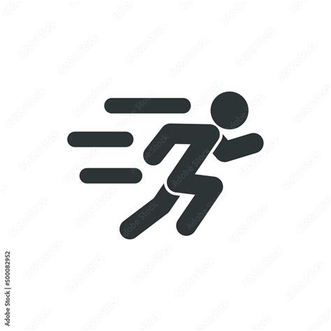 Vector Sign Of The Run Symbol Is Isolated On A White Background Run