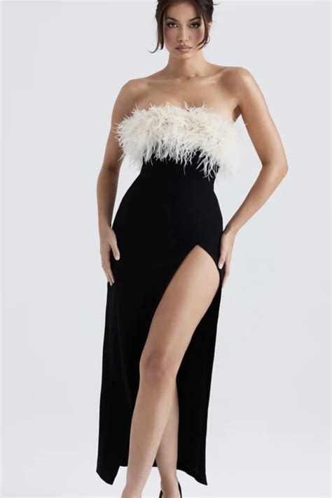 Rent Sarai Black Thigh Split Dress House Of CB HURR