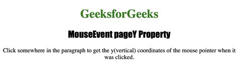 HTML DOM MouseEvent OffsetY Property GeeksforGeeks