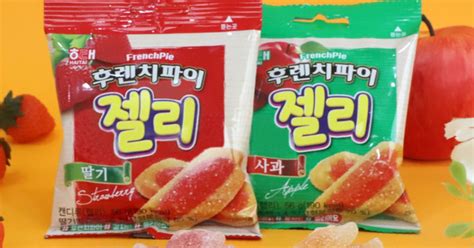 해태 후렌치파이 젤리 출시 딸기와 사과 2종