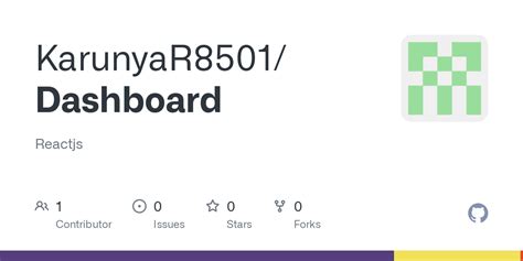 GitHub KarunyaR Dashboard Reactjs