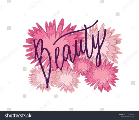 Hand Sketched Beauty Word Vector Lettering Stock Vector Royalty Free