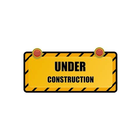 En construction avec illustation vectorielle à rayures noires et jaunes