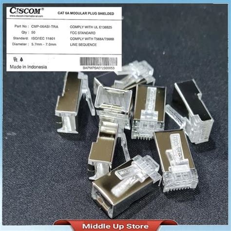Jual Ciscom Cmp 06asi Tra Modular Plug Rj 45 Shielded Cat6a 50pack