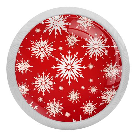 Snowflakes Round Glow In The Dark Door Knobs 4 Pack With Screws