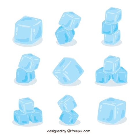 손으로 그린 아이스 큐브 컬렉션 무료 벡터 In 2024 How To Draw Hands Vector Free Ice