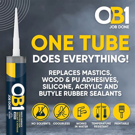 Ob1 Multi Surface Construction Sealant And Adhesive White 290ml