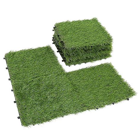 8pcs 12lx12w Squares Artificial Realistic Grass Tiles Grass