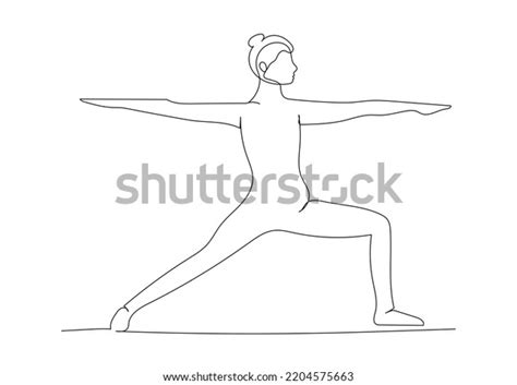 Continuous Line Drawing Woman Doing Exercise Stock Vector Royalty Free 2204575663 Shutterstock
