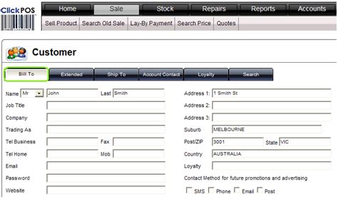Web POS Adding Customers To Invoices ClickPOS