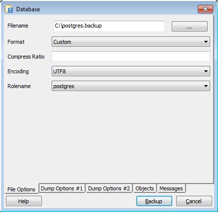 Backup PgAdmin III Documentation