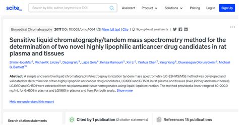 Sensitive Liquid Chromatography Tandem Mass Spectrometry Method For The Determination Of Two
