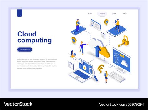 Cloud Computing Modern Flat Design Isometric Vector Image