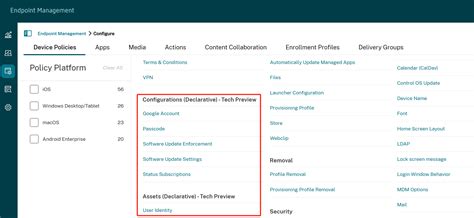 Declarative Device Management Policies Technical Preview
