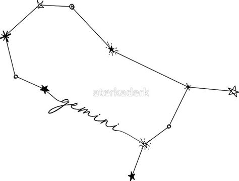 Gemini Constellation Zodiac Drawing Sticker