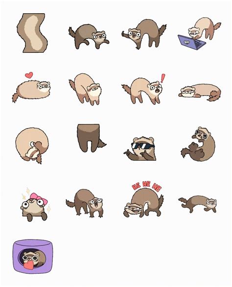 Meems And Feefs Ferret Stickers