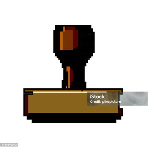 Gummi Stempel Griff Spiel Pixel Art Vektor Illustration Stock Vektor