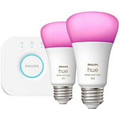 Philips Hue A19 Bluetooth 60 Watt Lightbulb Smart Led Starter Kit