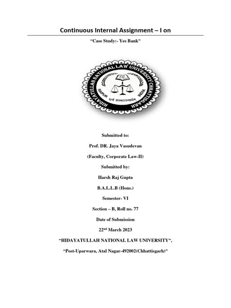 Yes Bank Case Study Pdf Banks Regulatory Compliance