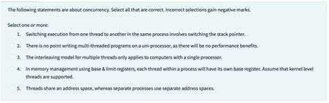 Solved The Following Statements Are About Concurrency