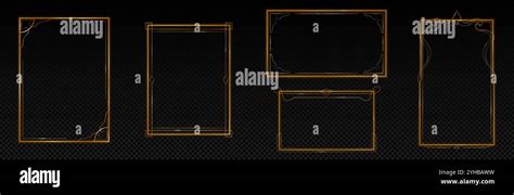 Thin Gold Frame Rectangle Shape Elegant Border Premium Art Deco