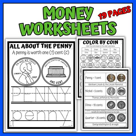 Free Money Matching Game Printable
