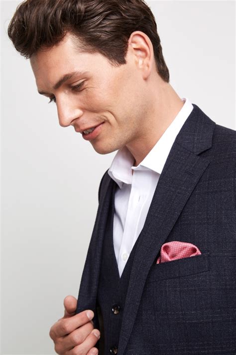 Moss 1851 Tailored Fit Blue And Gold Check Jacket Buy Online At Moss