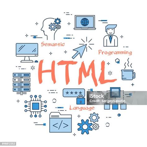 spanduk linear bulat konsep html ilustrasi stok unduh gambar sekarang
