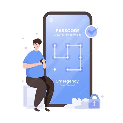 Premium Vector Flat Design Screen Unlock Pattern For Passcode Access Concept