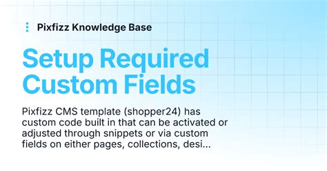 Setup Required Custom Fields Pixfizz Knowledge Base
