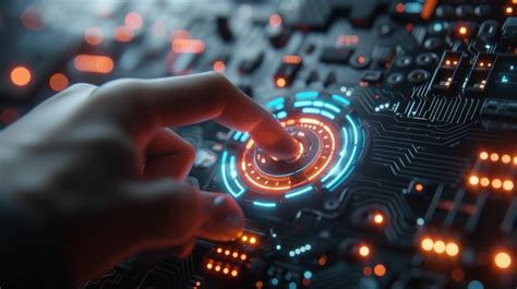 Premium Photo Person Touching Button On Computer