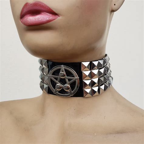 Punk Gothic Chokerpyramid Studded Chokergothic Pentagram Collar