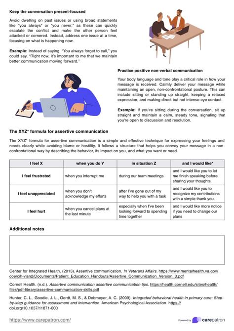 Assertive Communication Techniques Handout And Example Free Pdf Download