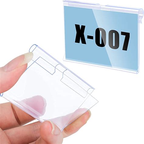 Meetory 50 Pcs Clear Plastic Label Holders For Wire