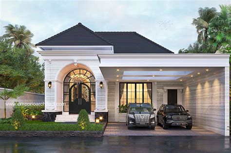 Desain Rumah Klasik 1 Lantai Ibu Jannah Di Kalimantan Selatan Tampak