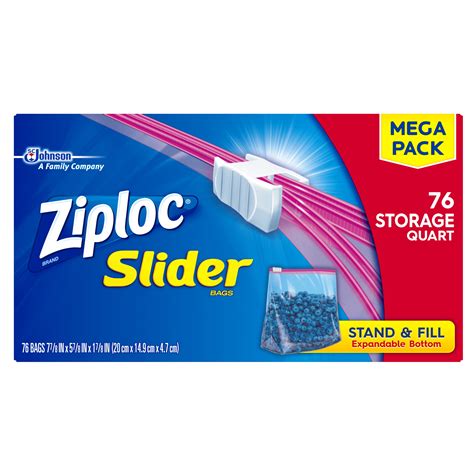 Ziploc Slider Storage Bags Quart 76 Count