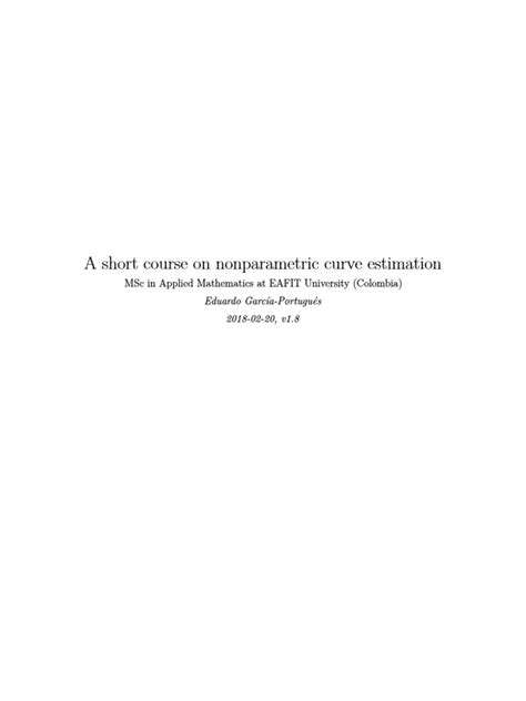 A Short Course On Nonparametric Curve Estimation R Pdf Download Free
