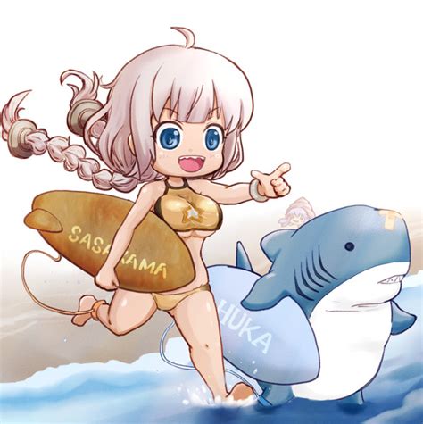 サメサーファーとあかりちゃん Sakana さんのイラスト ニコニコ静画 イラスト