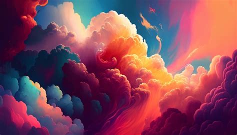 Premium Photo Futuristic Sky Colourful Cloud Wallpaper Background