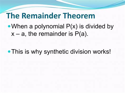 2 2 Synthetic Division Remainder And Factor Theorems Pptx
