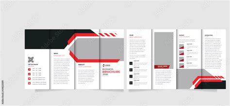 Fourfold Brochure Template Corporate Business Booklet Simple Style And Modern Layout Bifold