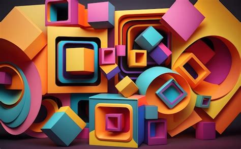 Premium Ai Image Abstract 3d Illustration Of Colorful Cubes Background Generative Ai