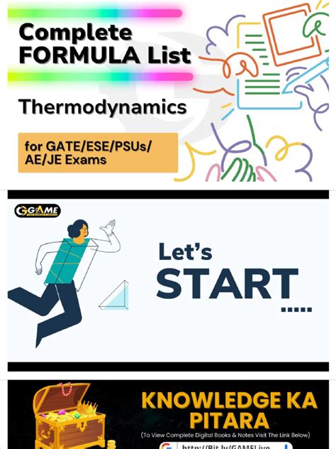 Gate Thermodynamics Formula List Yt Pdf