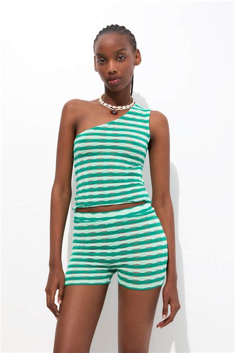 Striped Asymmetric Knit Top Pullandbear