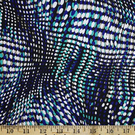 Mint And Navy Trailing Dots Ity Knit