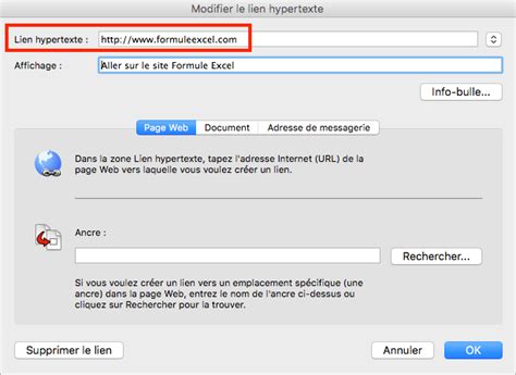 insérer un lien hypertexte vers un site internet ou un autre fichier