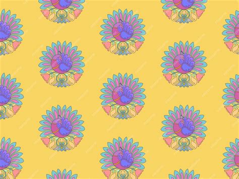 Premium Vector Indian Peacock Motif Seamless Pattern