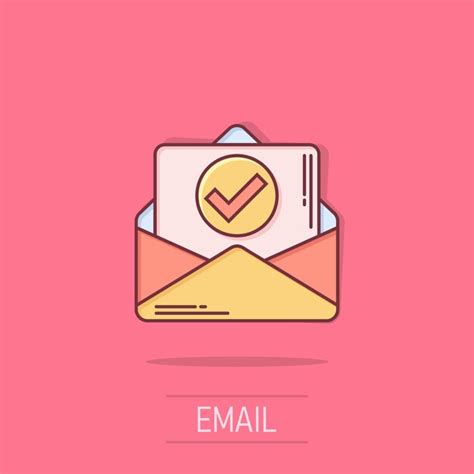 Premium Vector Envelope With Confirmed Document Icon In Comic Style