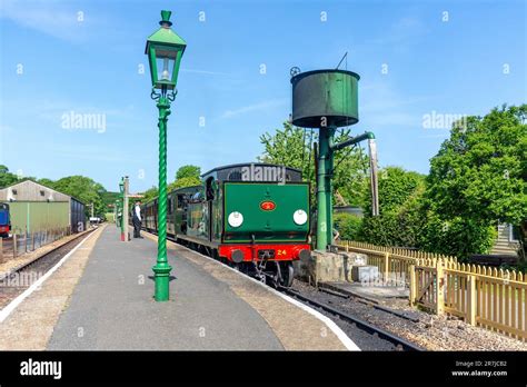 Steam Train On Platform Isle Of Wight Steam Railway Havenstreet