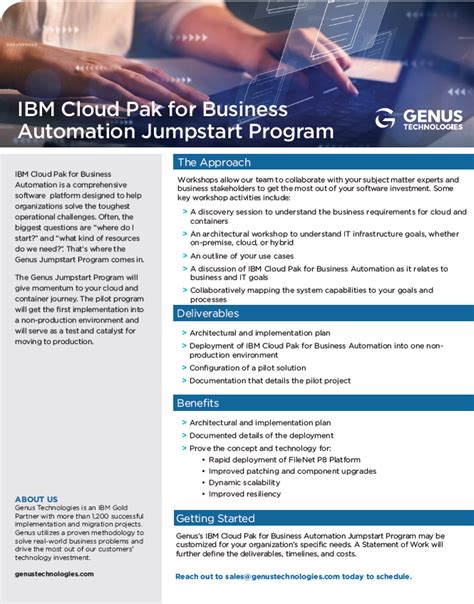 IBM Cloud Pak For Business Automation Genus Technologies
